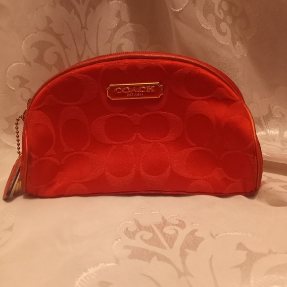 Coach | Bags | Coach Cosmetic Bag Limited Edition Estee Lauder Red ...